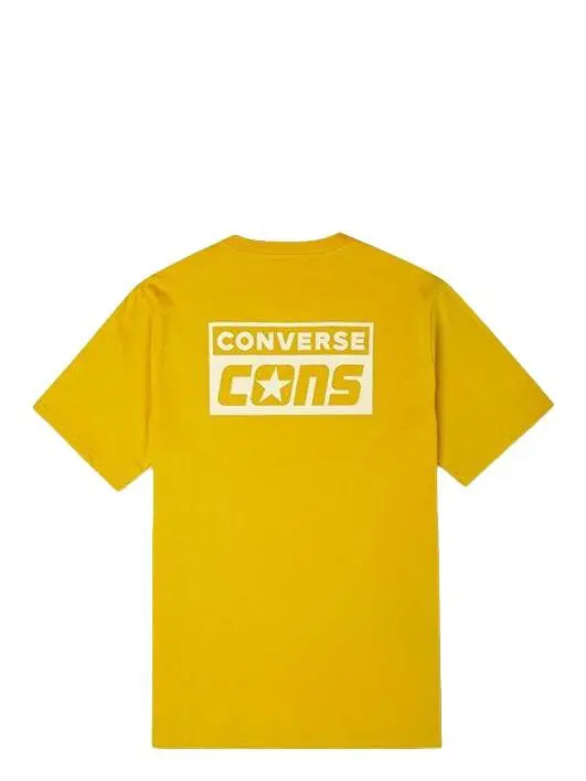 CONVERSE Alphabet Logo Printing Casual Short Sleeve - Yellow
