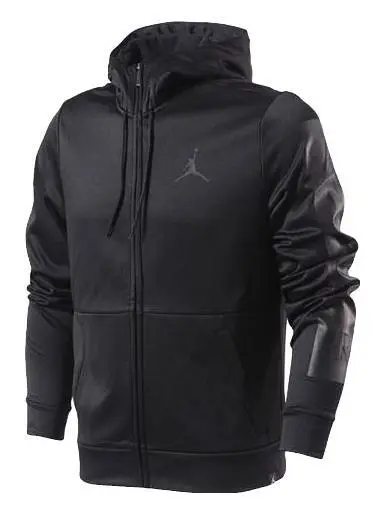 JORDAN Zip-up Hooded Track Jacket - Black