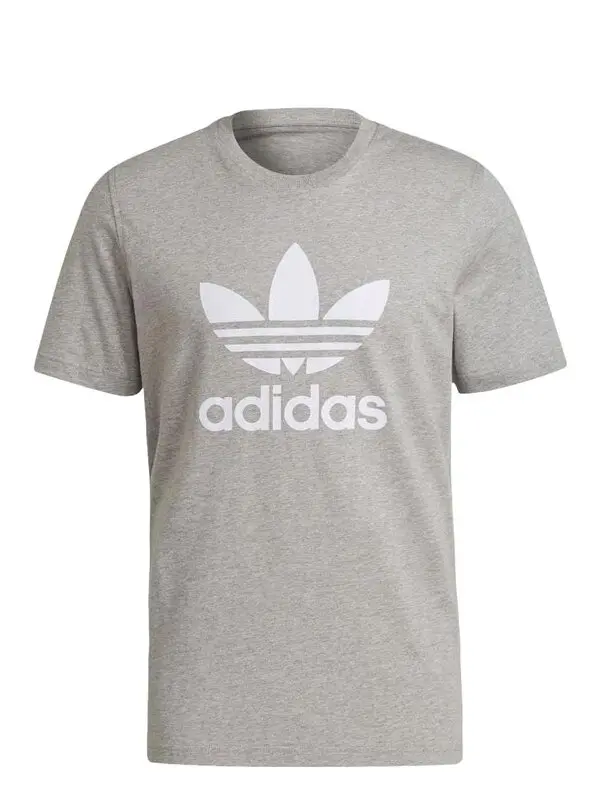 Adidas Originals Logo Alphabet Printing Round Neck Short Sleeve Japanese Version Gray T-shirt - Default Color