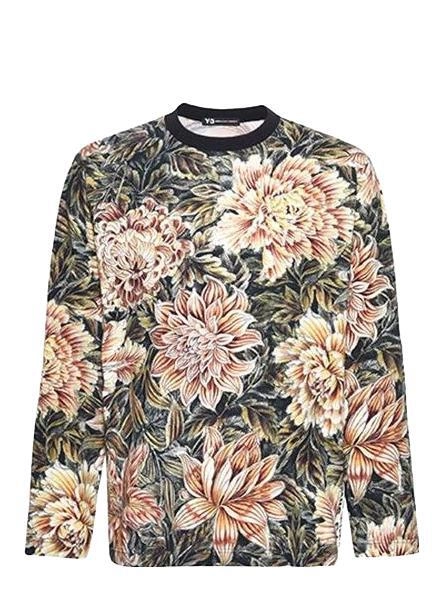 Adidas Y-3 Floral Print Long Sleeve Shirt - Tan