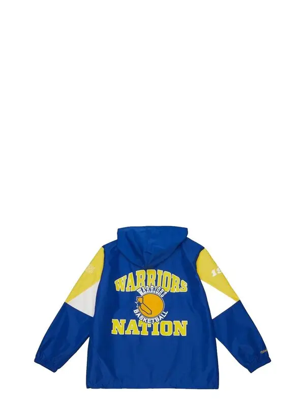 Mitchell & Ness X Nba Golden State Warriors Anorak Pullover Hoodie - Blue/white/yellow