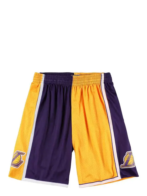 Mitchell & Ness X Nba Los Angeles Lakers Split Swingman Shorts - Yellow/purple