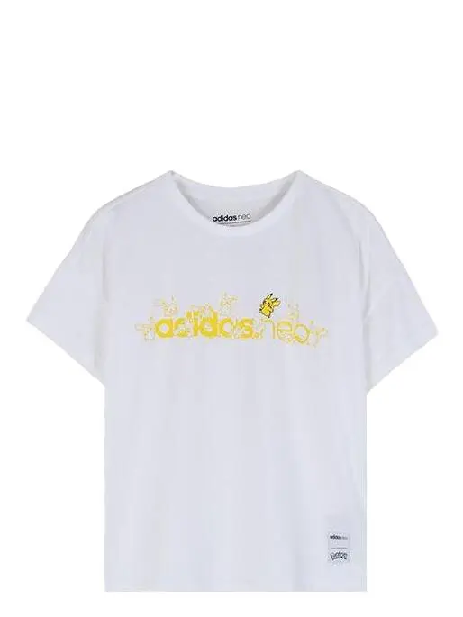 Adidas Neo X Pokémon Crossover Sports Round Neck Short Sleeve - White