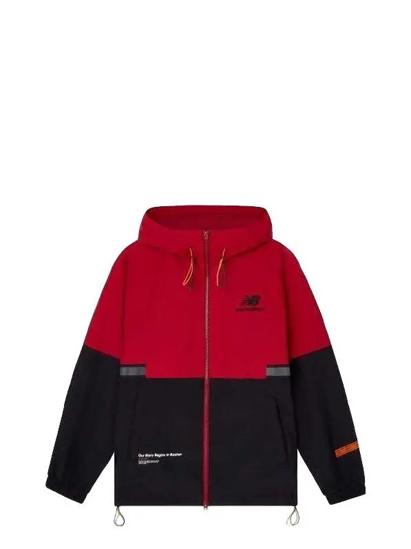 NEW BALANCE Hooded Jacket - Red/black