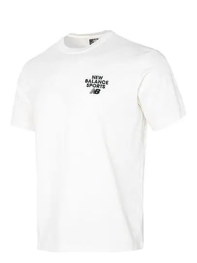 NEW BALANCE Logo Print T-shirt - White/black