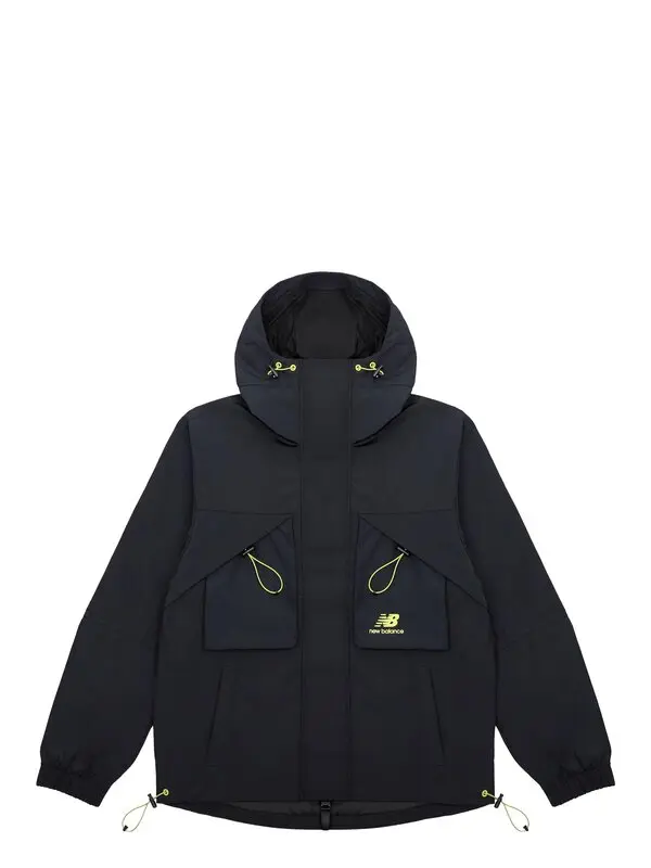 NEW BALANCE Woven Hooded Jacket With Multiple Pockets - Black