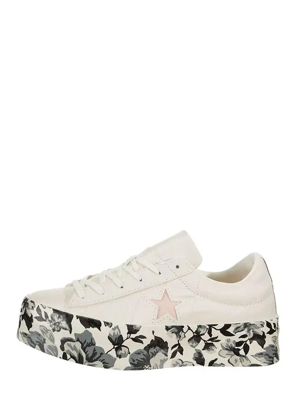 CONVERSE One Star Platform Ox Canvas "floral - White/black/pink
