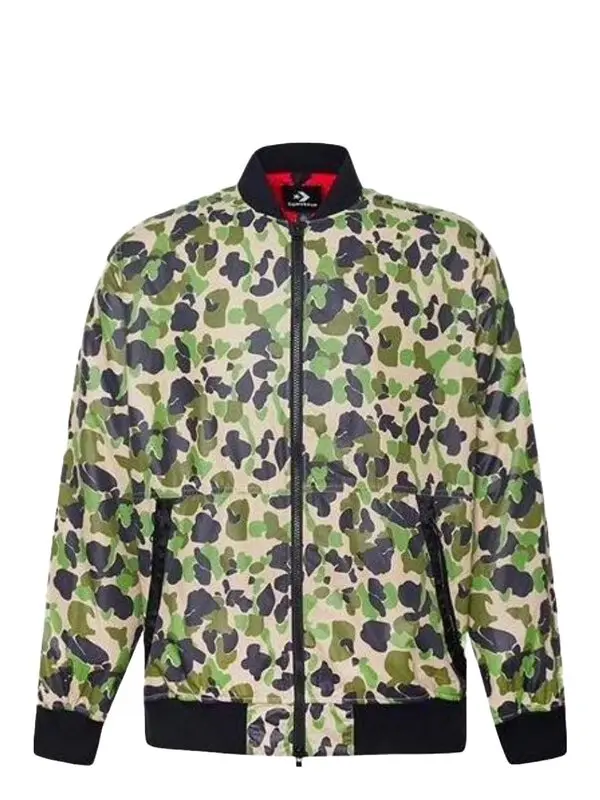 CONVERSE Printed Utility Bomber Jacket - Green/yellow