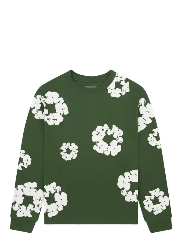 DENIM TEARS Cotton Wreath Long Sleeves T-shirt - Green
