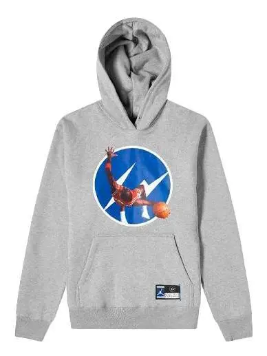 JORDAN Air Printing Pattern Hooded Sweatshirt - Grey