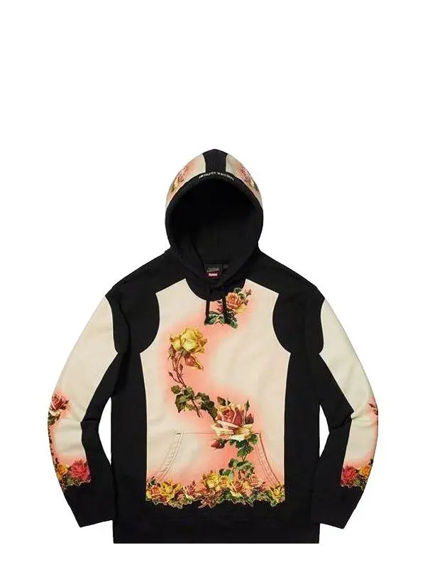 Supreme X Jean Paul Gaultier Floral Print Hooded Sweatshirt - White/black/yellow