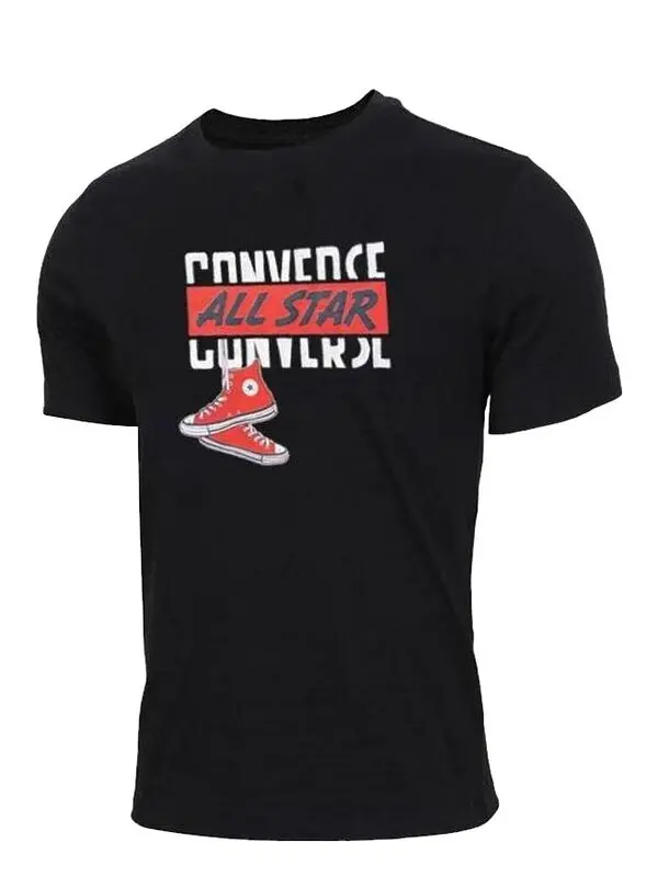 CONVERSE Dangling Chuck Short Sleeve T-shirt Asia Sizing - Black