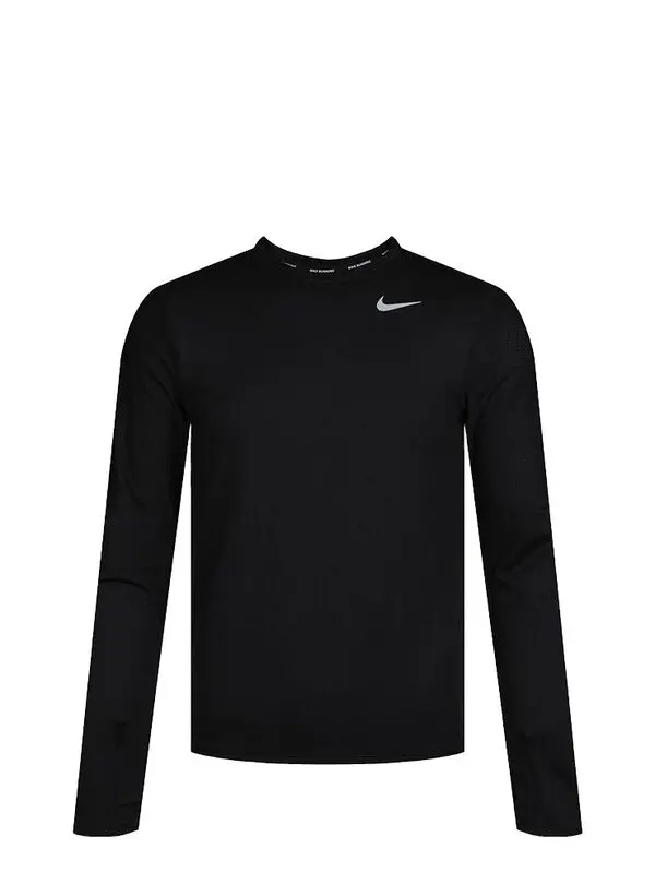 Nike Dri-fit Round Neck Long Sleeve Performance Top - Black