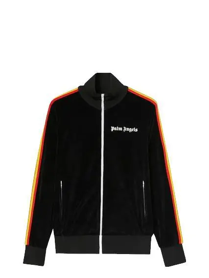 Palm Angels Rainbow Chenille Track Jacket - Black/white