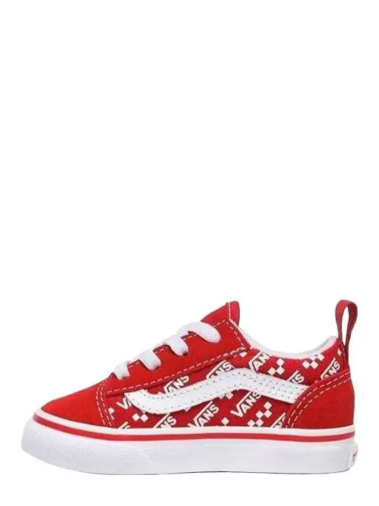 VANS Logo Repeat Elastic Lace Old Skool Sneakers - Red