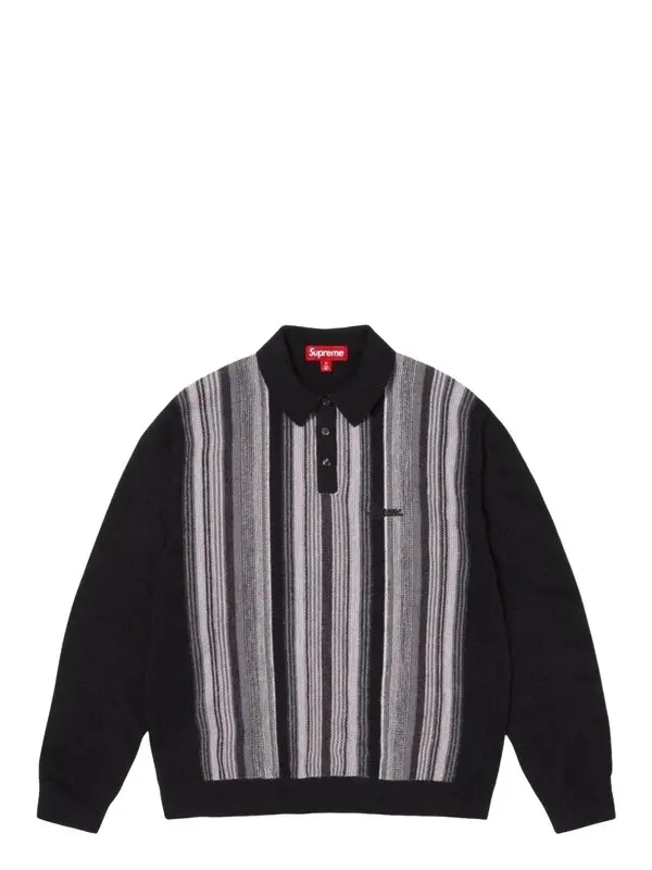 Supreme Multi Stripe Polo Sweater - Black