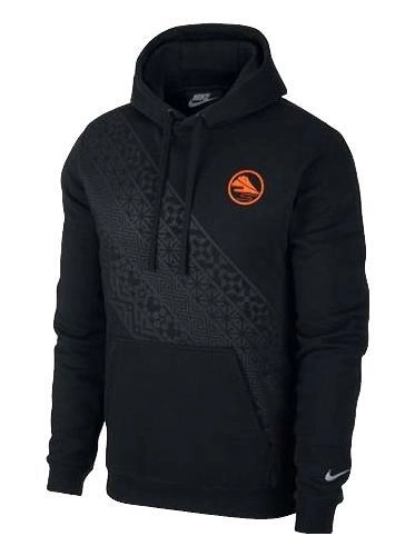 Nike Club Twill Printing Pullover Hoodie - Black