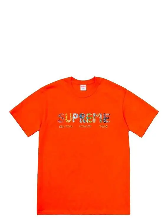 Supreme Ss18 Rocks Tee Alphabet Logo Short Sleeve - Orange