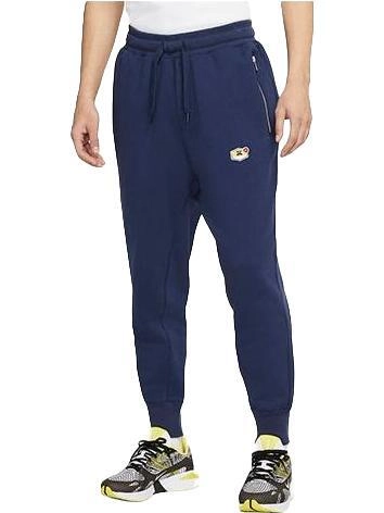 Nike Airmoji Embroidered Bundle Feet Knit Sports Pants Navy Blue - Dark