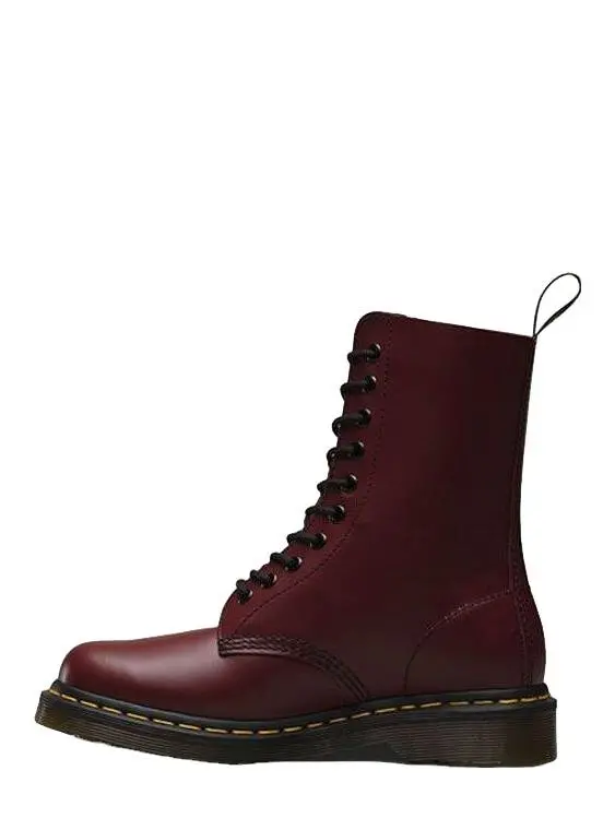 Dr. Martens 1490 Black Smooth Classic Lace Up Boots - Wine