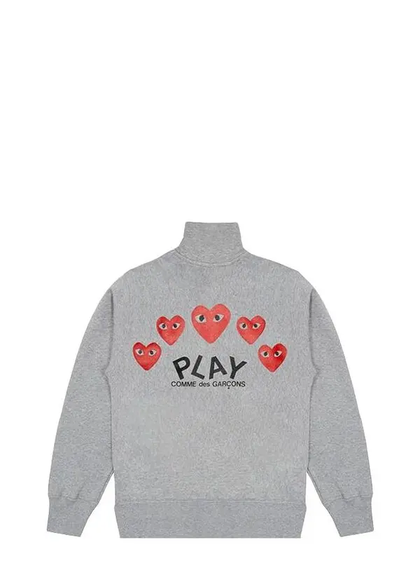 Play Comme Des Garcon 5 Hearts Full Zip Jacket - Grey