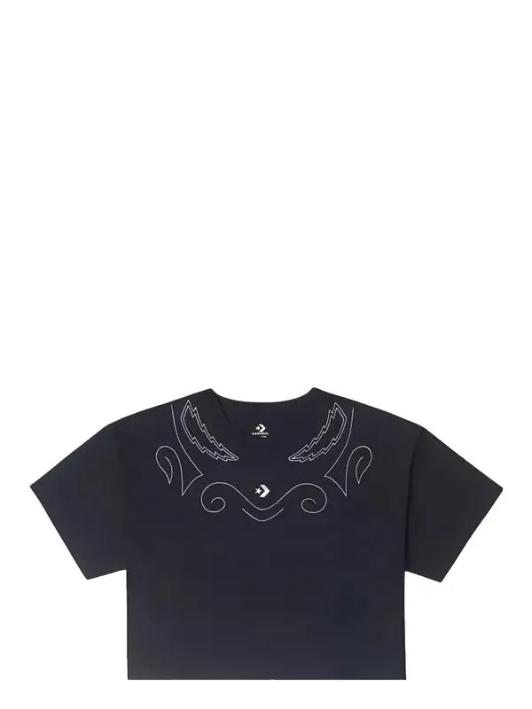 CONVERSE Graphic Cropped T-shirt - Black