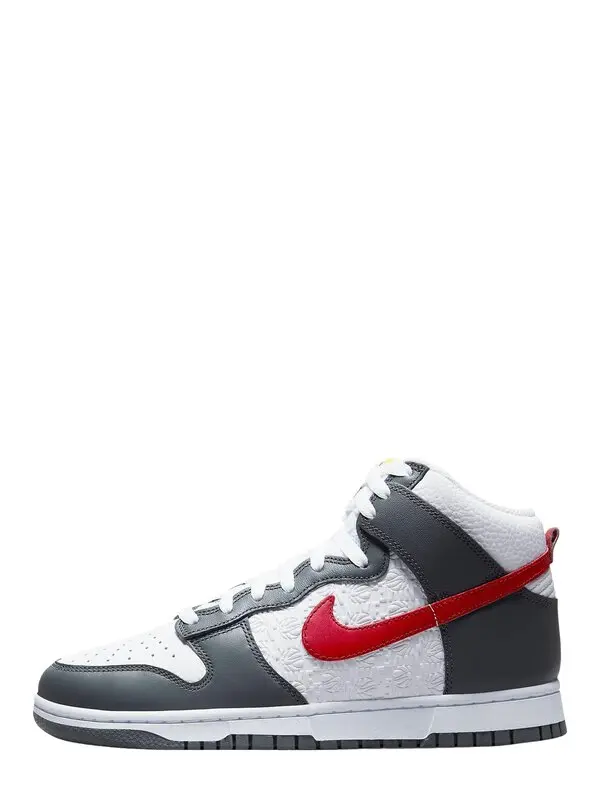 Nike Dunk High "embossed Basketball - White/grey/red