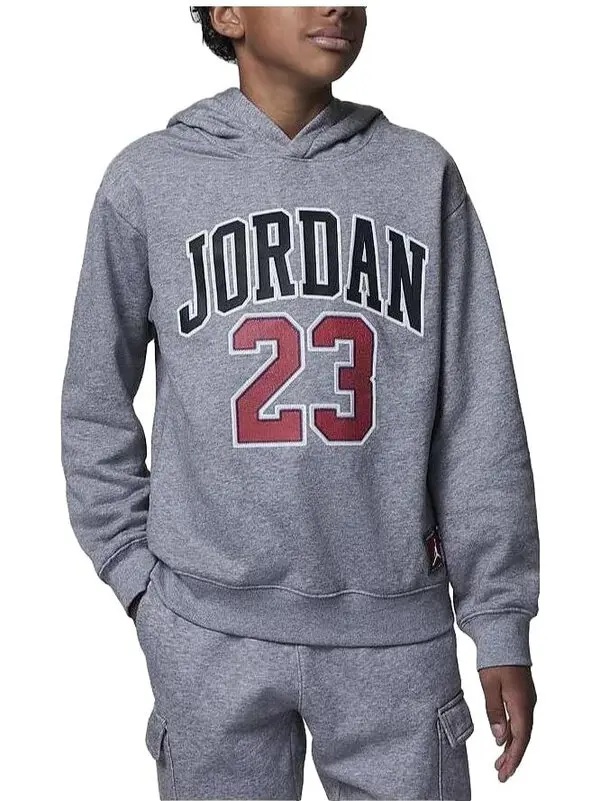 JORDAN Fleece Pullover Hoodie - Grey