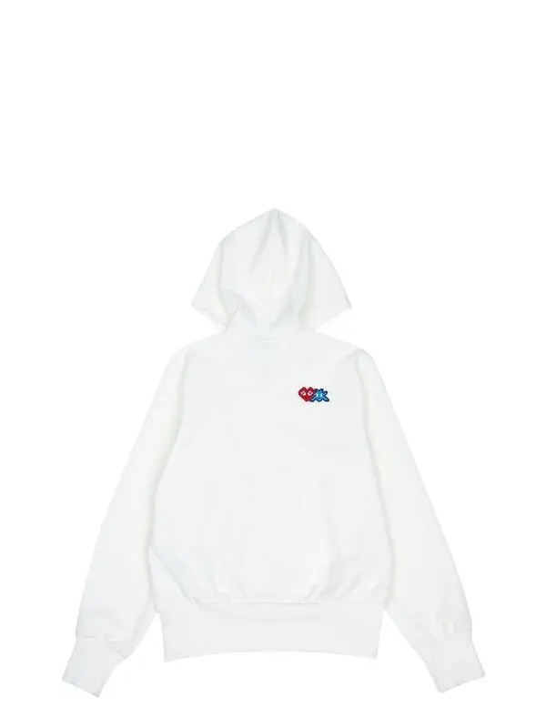 Play Comme Des Garcon Fw25 X Invader Zipped Hoodie - White