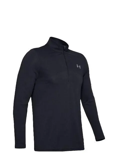 Under Armour Seamless 1/2 Zip Long Sleeve Sports Shirt - Black