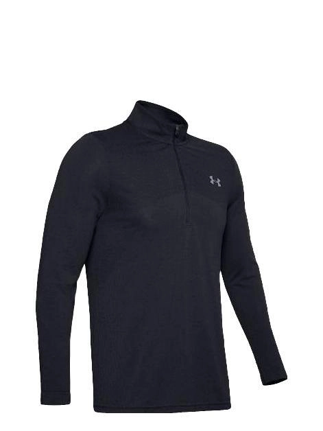 Under Armour Seamless 1/2 Zip Long Sleeve Sports Shirt - Black