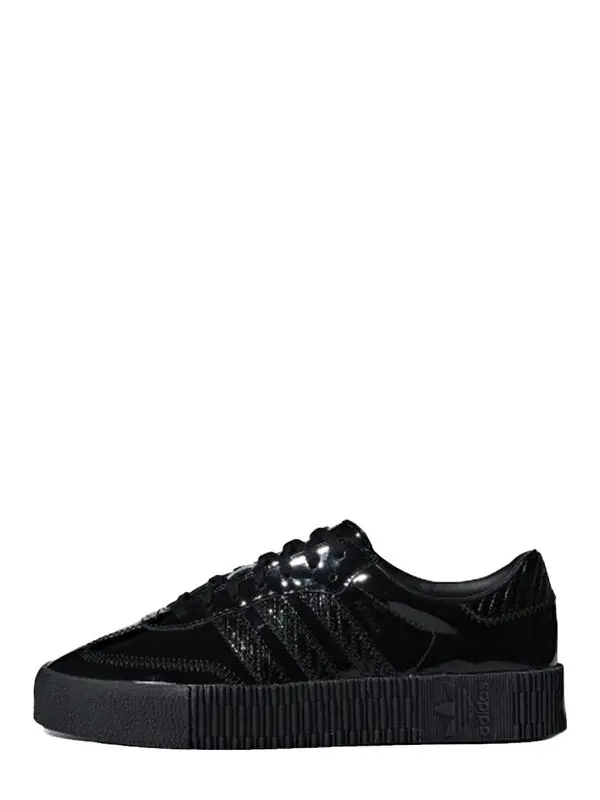 Adidas Sambarose Patent Platform Sneakers - Black