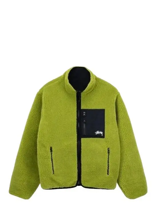 StÜssy Reversible Sherpa Jacket - Green/black