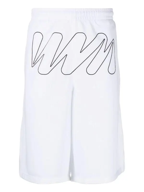 Off-White Diagonal Mesh Shorts - White