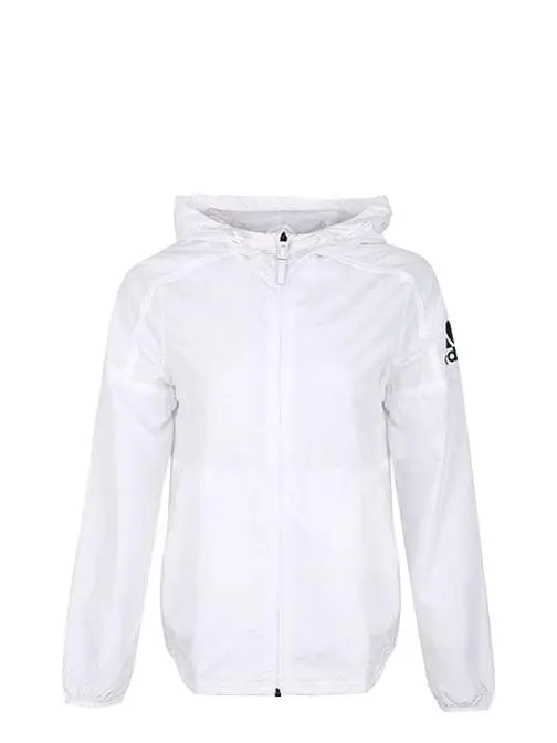 Adidas Windbreaker Sport Hoodie Jacket - White