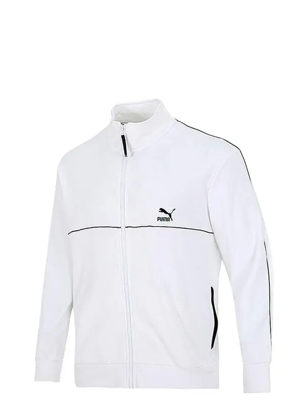 PUMA Stand Collar Logo Track Jacket - White