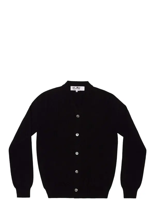 Play Comme Des Garcon X Invader Double Pixel Heart Cardigan - Black