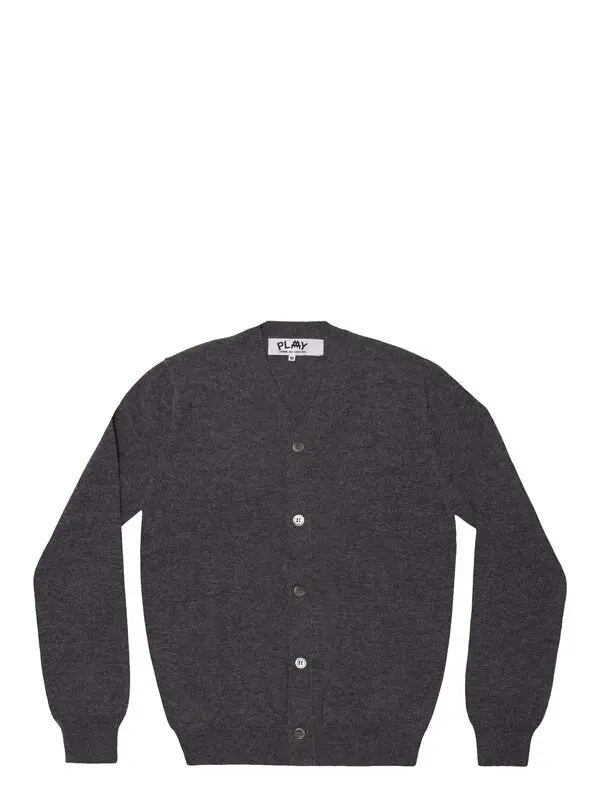 Play Comme Des Garcon X Invader Double Pixel Heart Cardigan - Grey