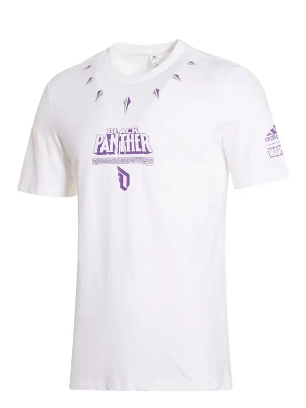 Adidas Alphabet Printing Round Neck Pullover Casual Short Sleeve White T-shirt - Default Color