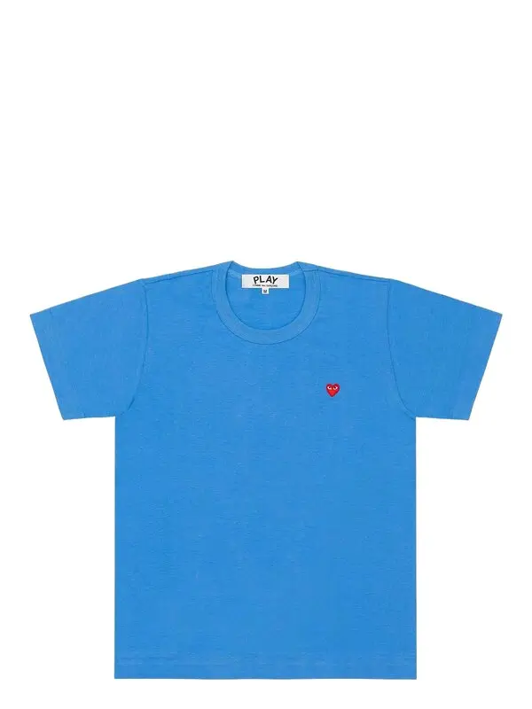 Play Comme Des Garcon Color Series T-shirt Small Red Heart Emblem - Blue
