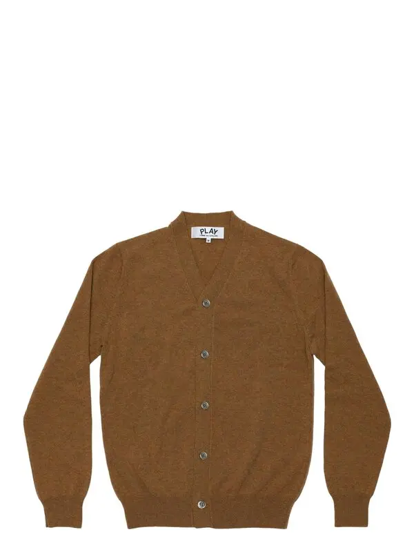 Play Comme Des Garcon Cardigan Pastel Series Sleeve Heart 'pastel Camel - Tan