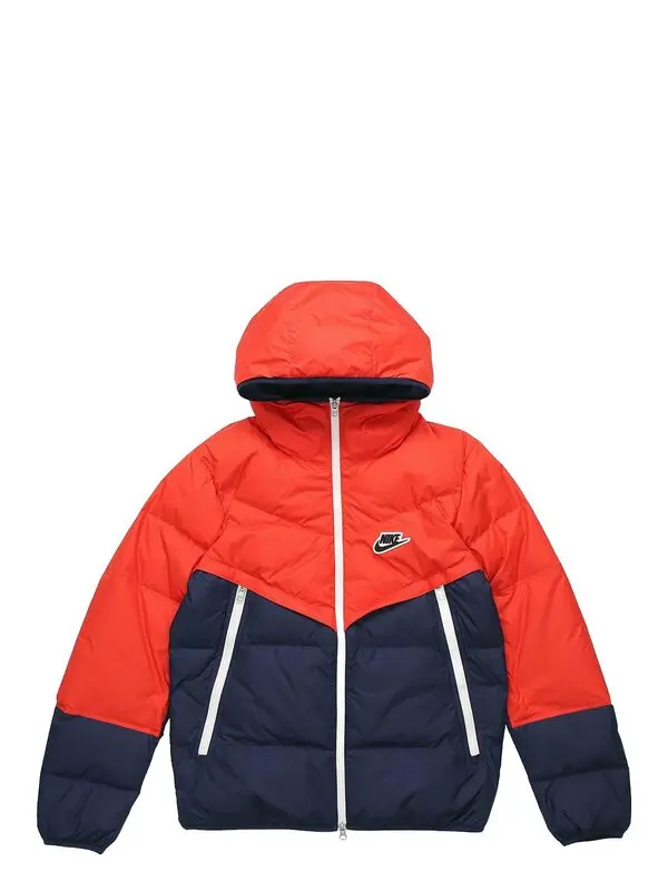 Nike Down-fill Hooded Down Jacket - Red Midnight Blue