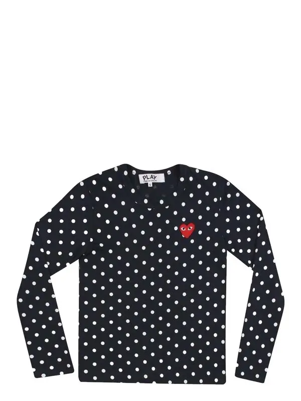 Play Comme Des Garcon Polka Dot Long Sleeve T-shirt - Tan