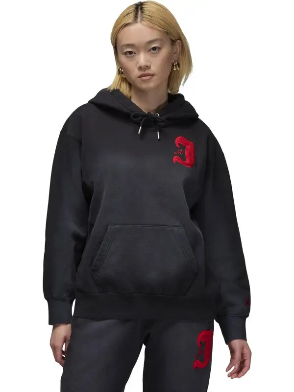 JORDAN Air Flight Fleece Satin-lined Hoodie - Black