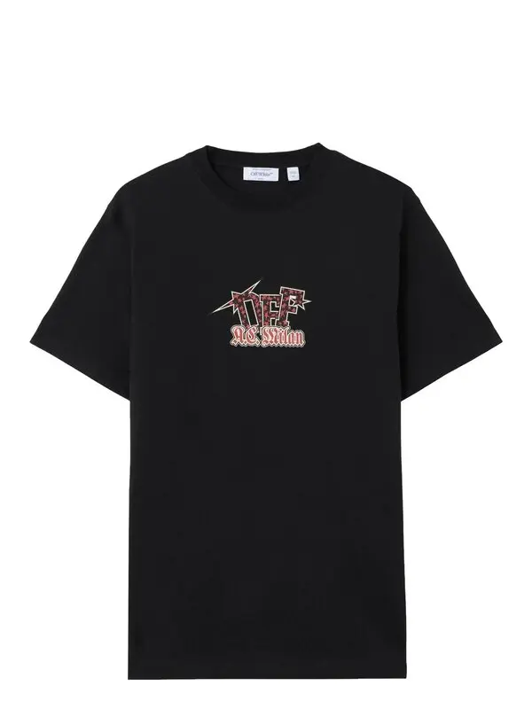 Off-White X C/o Ac Milan Slim T-shirt 'black Red - Black/red