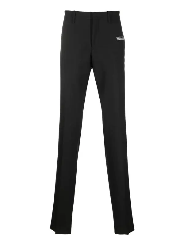 Off-White Logo Print Tailored Pants - Black/white