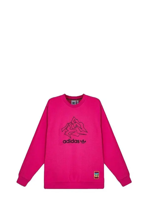 Adidas Originals Adv Crew Athleisure Casual Sports Round Neck Pullover - Pink
