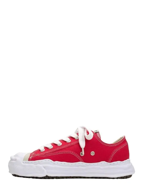 Mihara Yasuhiro Hank Og Sole Canvas Low Top Sneakers - Red