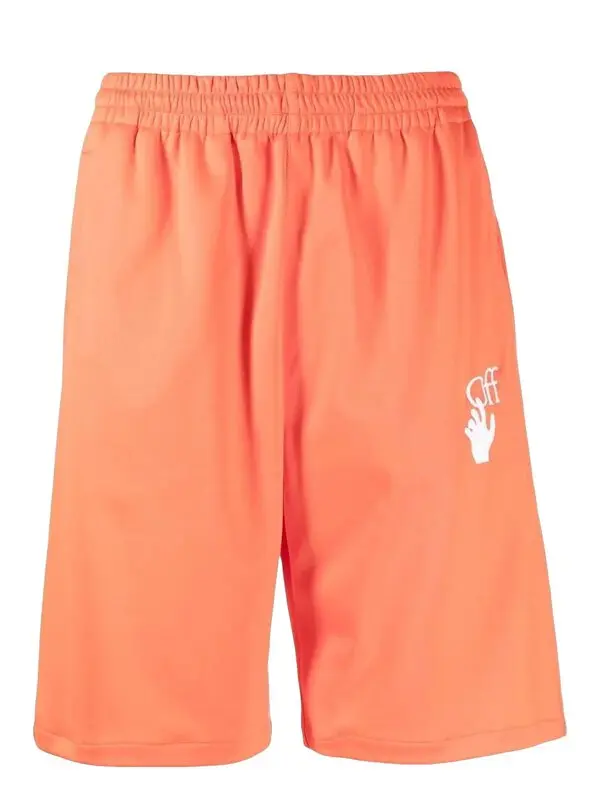 Off-White Logo Print Elastic Waistband Shorts - Default Color