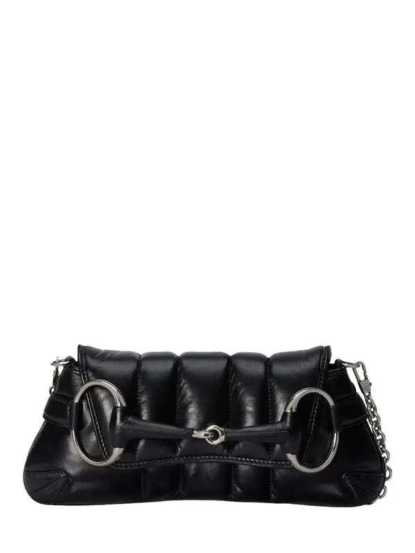 Gucci Horsebit Chain Small Shoulder Bag - Black